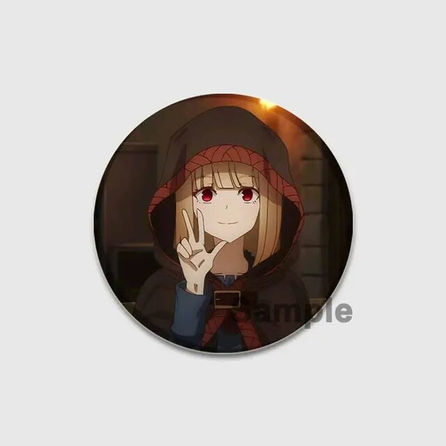 Круглые заколки на пуговицах в стиле аниме «Сприции и волк», милая интересная брошь с персонажем для украшения рюкзака, одежды, модные подарки