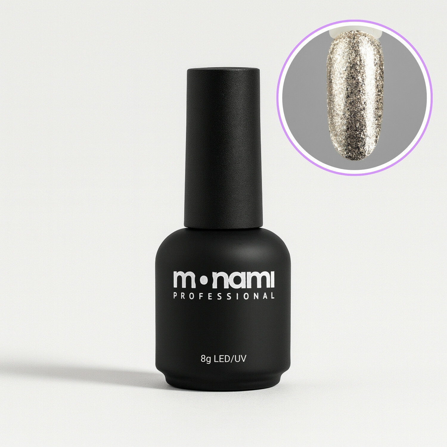 Гель-лак Monami Luxury Light Gold 8 г в золотом оттенке, со слюдой, плотный