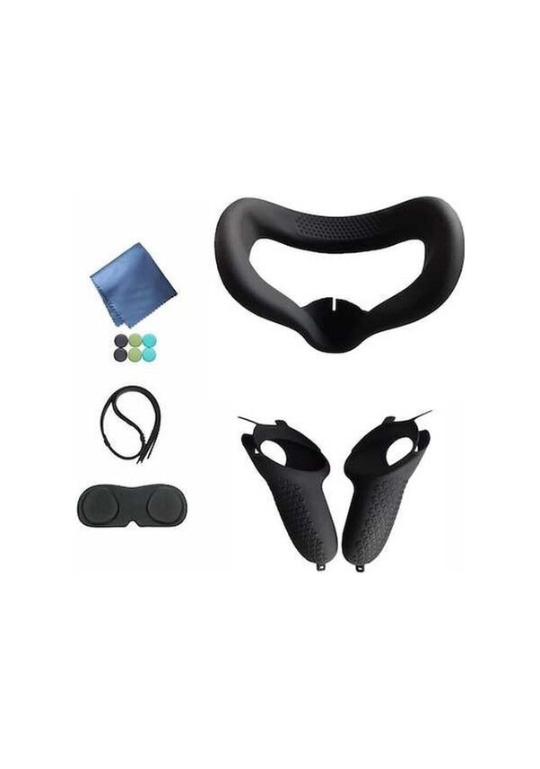 Силиконовый чехол, устойчивый к поту, для Oculus Quest 2, аксессуары для контроллера и маски, черный
