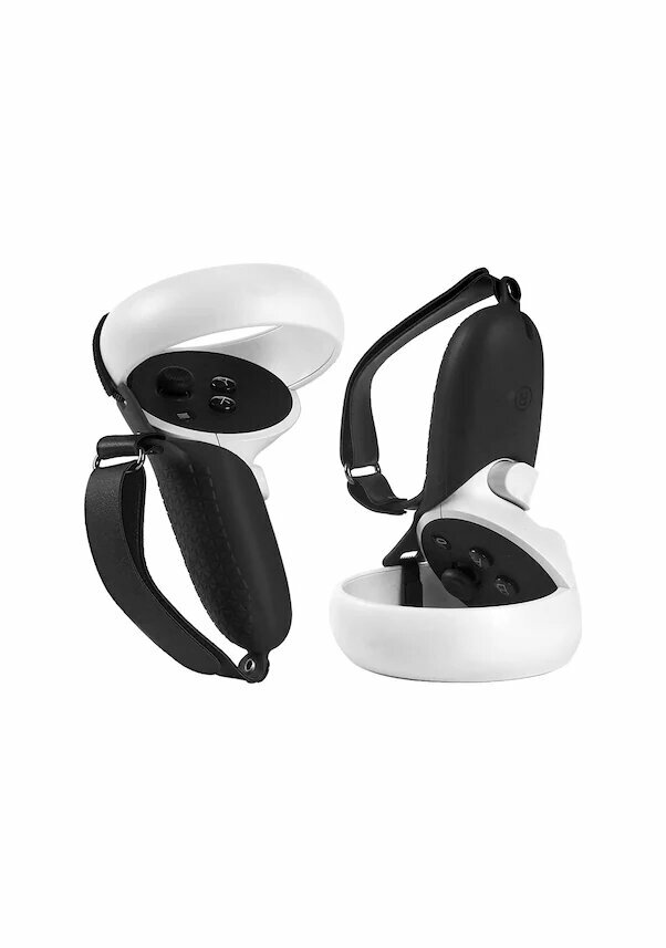 1 пара силиконовых защитных чехлов для контроллера Oculus Quest 2 VR, черные
