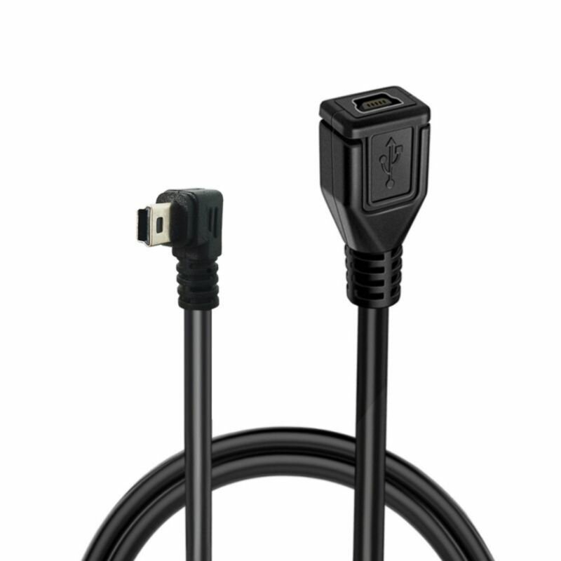 Удлинительный кабель Mini usb от мужчины к женщине, кабель для передачи данных, удлиненный регистратор вождения автомобиля-левая изогнутая модель