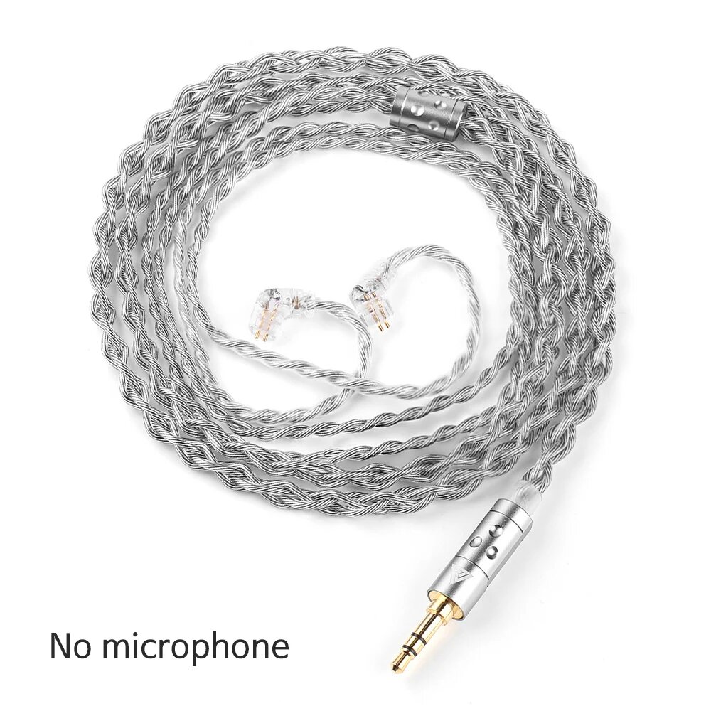 QKZ T7 серебрянный кабель для наушников 3,5 мм No Mic