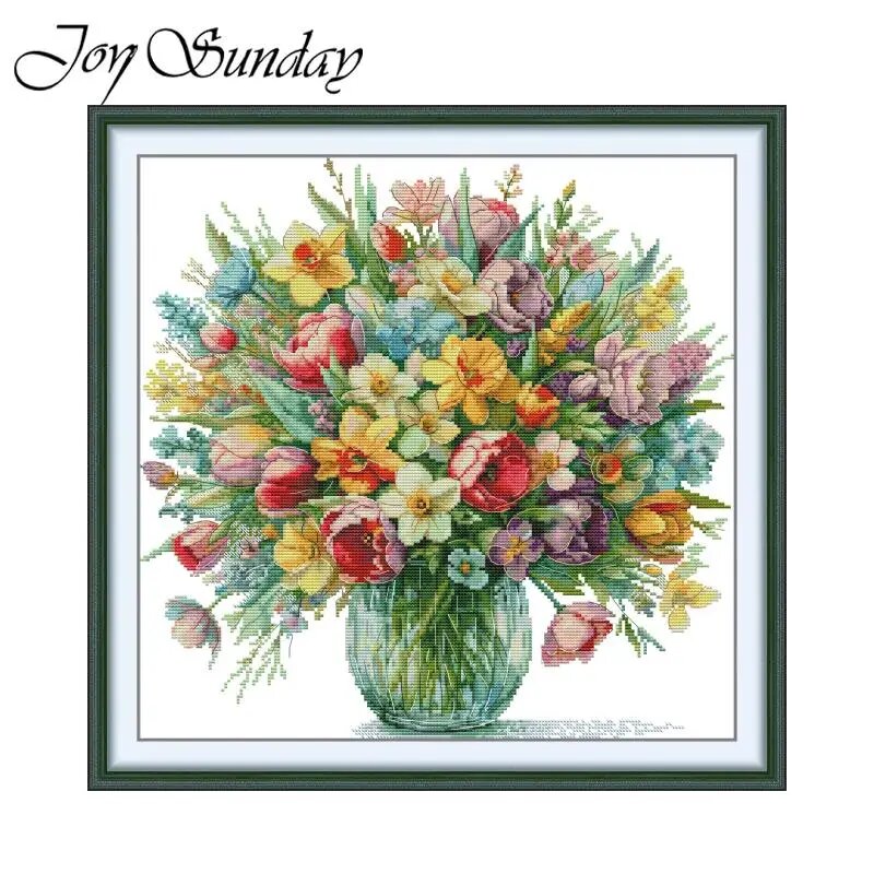 Набор для вышивки крестом Joy Sunday, цветы