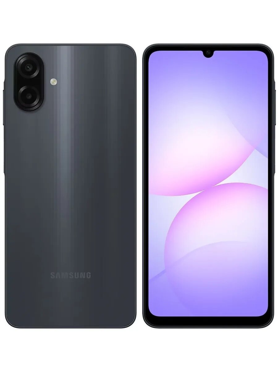 Смартфон Samsung Galaxy A07, память 4/64 ГБ, 2 nano-sim, цвет черный