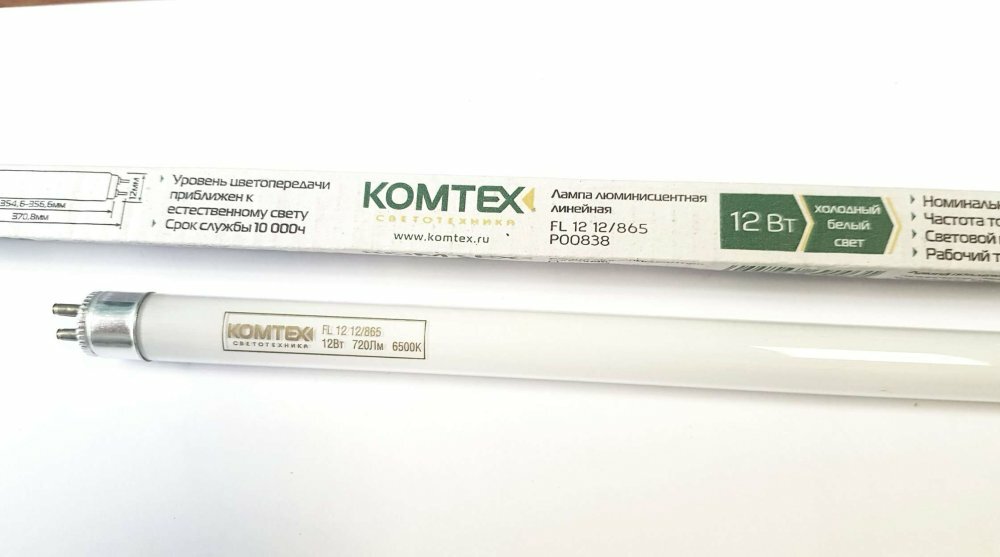 Лампа линейная люминесцентная ЛЛ 28вт G5 дневная FL 12 28/865 комтех