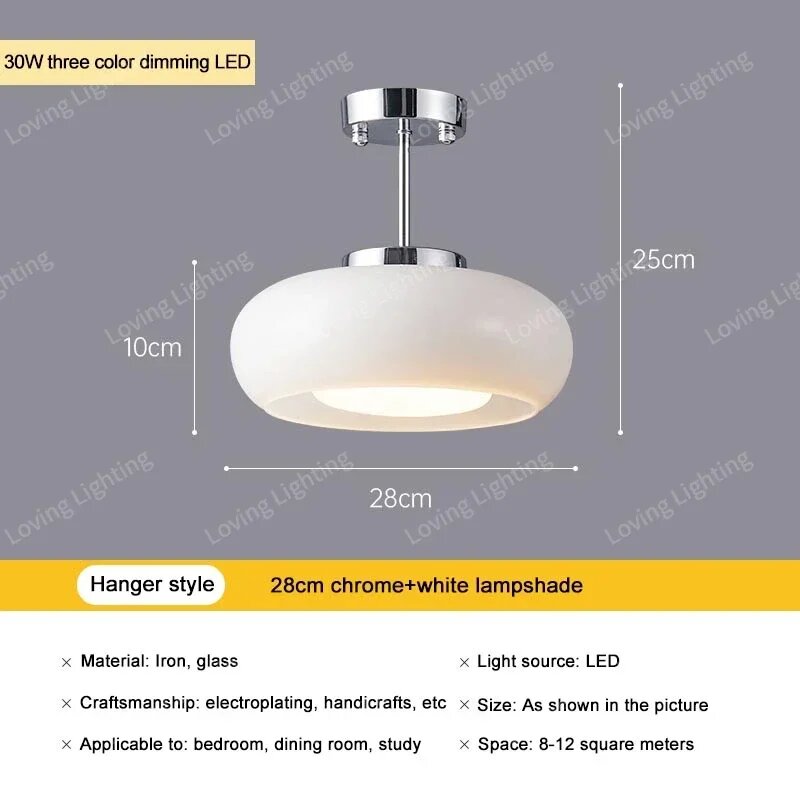 Винтажная стеклянная потолочная люстра TAPNM, Chrome White, Тёплый белый