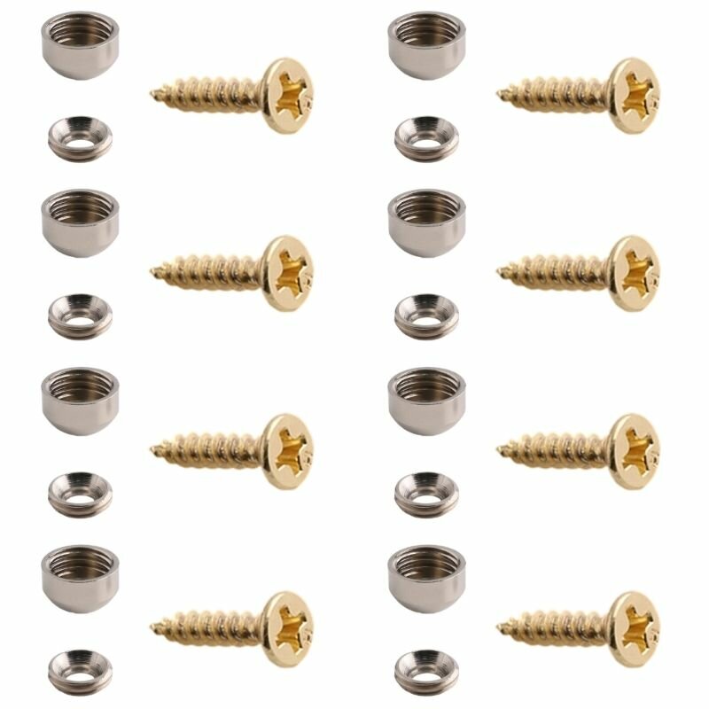 8 латунных декоративных шурупов с крышкой-серебро 9 мм
