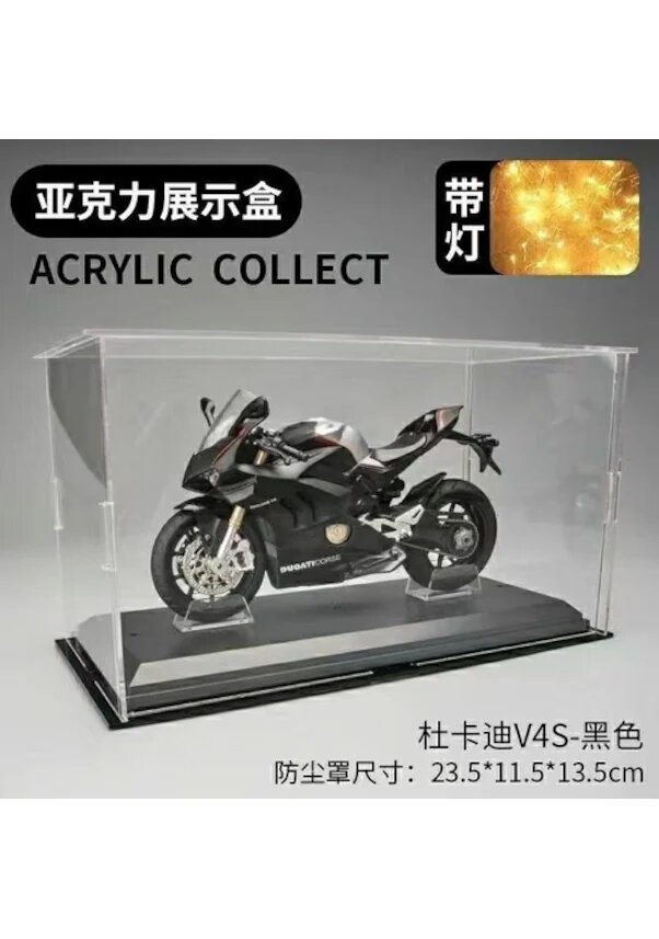 1/12 Kawasaki H2r имитация литого мотоцикла со звуком и светом ниндзя модель детская игрушка украшения Ducati V4s черный + основание + акриловая коробка красочный игрушечный мотоцикл для детей от 2 до 10 лет менее 20 штук