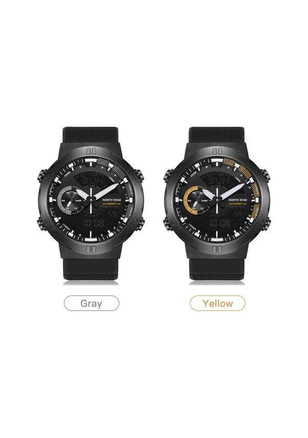 Умные часы для бега, спорта, цифровой аналоговый светодиодный дисплей, секундомер, будильник, 50 м, наручные, серые (гарантия импортера)