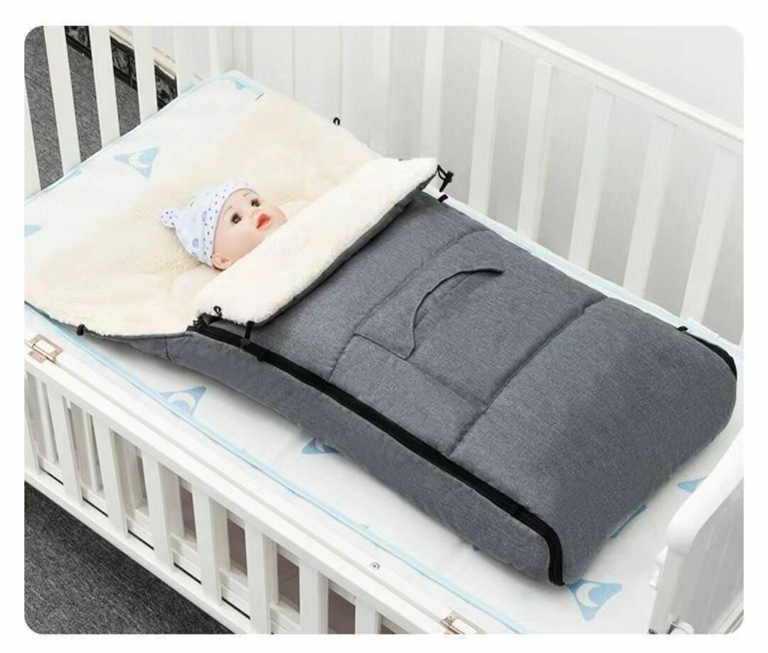 Конверт в коляску De Marse зимний для новорожденного из натурального меха (100% овчина) детский на выписку зима осень