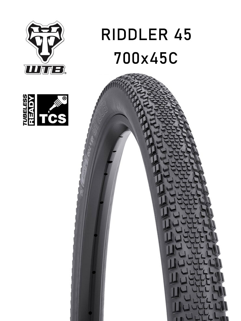 Покрышка бескамерная 700x45C WTB Riddler, TCS Light/Fast Rolling Tire