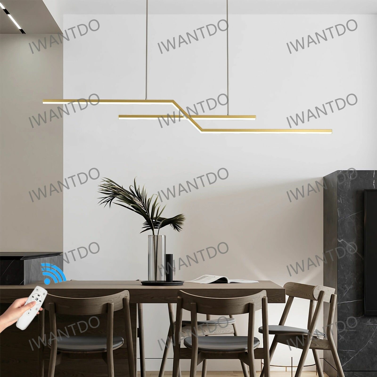 Светодиодные Регулируемая яркость Подвесной светильник Обеденный стол Лампа с дистанционным управлением для столовой Бар офис Магазин Кухня Гостиная Современный Дизайн BD422 Люстра