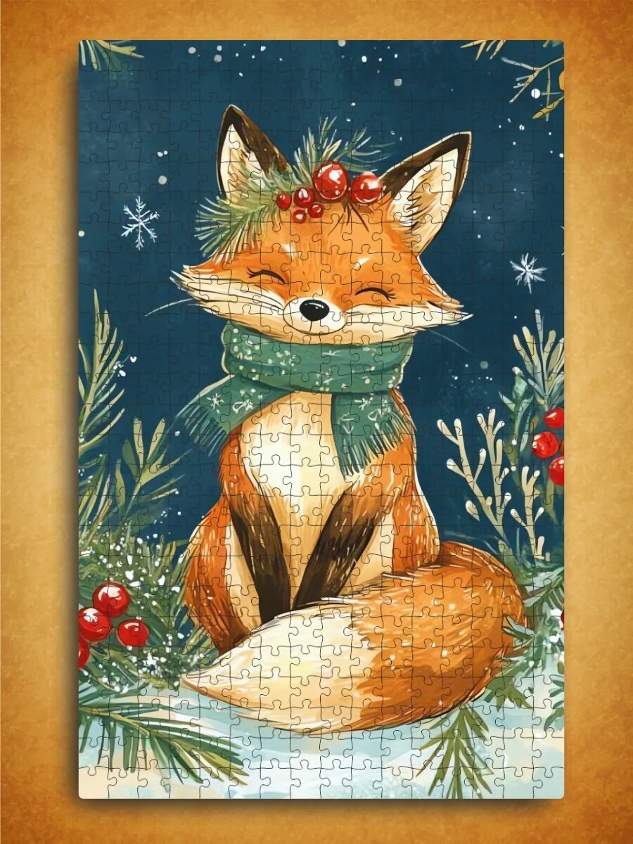 Деревянный пазл в подарок "Лисичка"