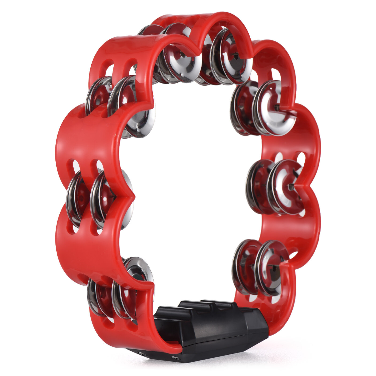 Тамбурин для взрослых Приятный звонкий звук Ручной колокольчик с трещоткой Металлические колокольчики Ударные инструменты Для дома, школы, вечеринок Тамбурин с двойными колокольчиками Для классов, групп, оркестров