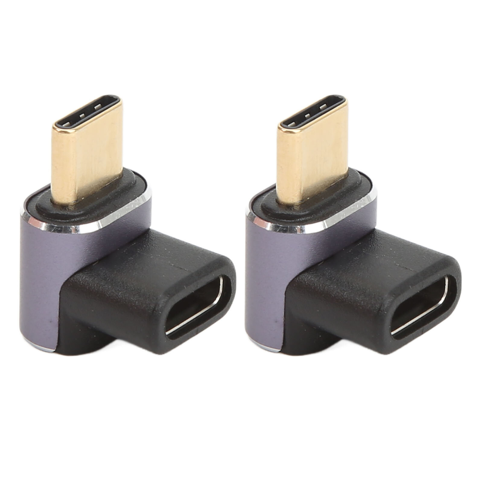 Адаптер USB C, 90 градусов, между мужчинами и женщинами, 40 Гбит/с, 100 Вт, алюминиевый сплав, прямоугольный адаптер зарядного устройства USB C для передачи данных и быстрой зарядки