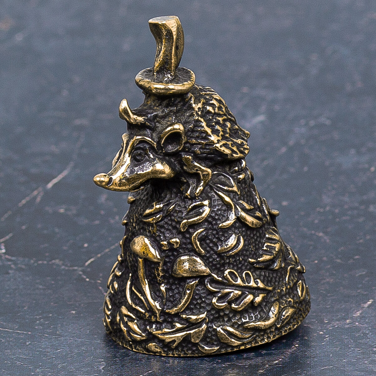 Колокольчик сувенирный ёжик 5 см бронза