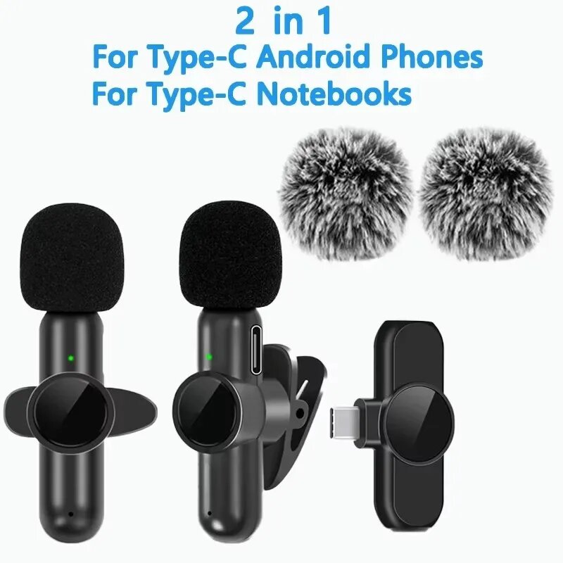 Беспроводной петличный микрофон для iPhone и iPad Type C-1in2-k3A