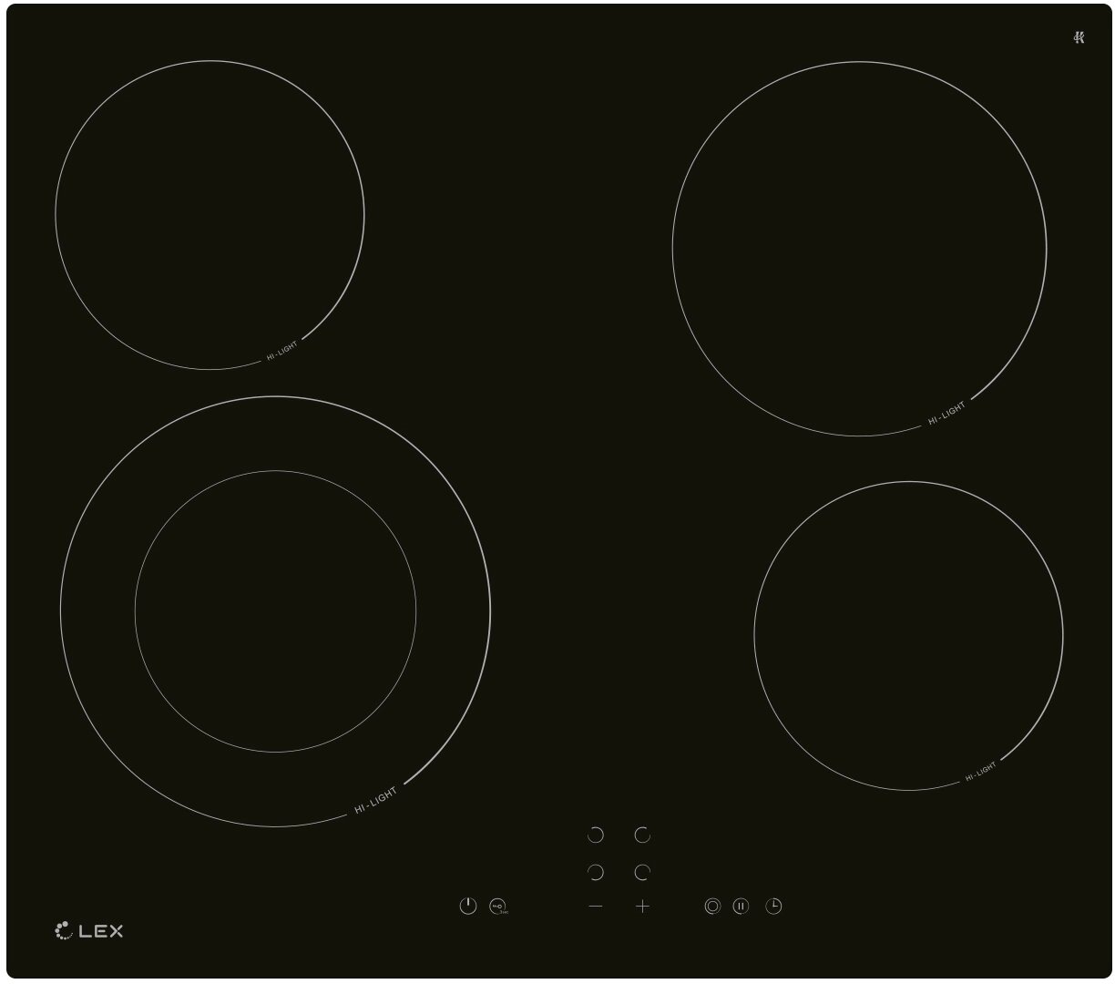 Варочная панель электрическая Lex EVH 641A BL черный, стеклокерамика