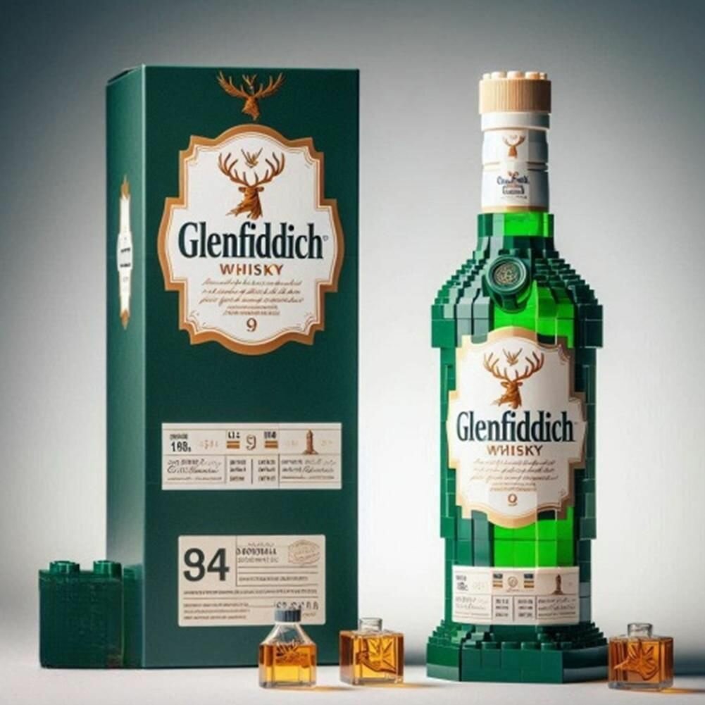 Креативный конструктор-бутылка, готовый сувенир из кирпичиков для ценителей алкоголя, оригинальный декор для интерьера