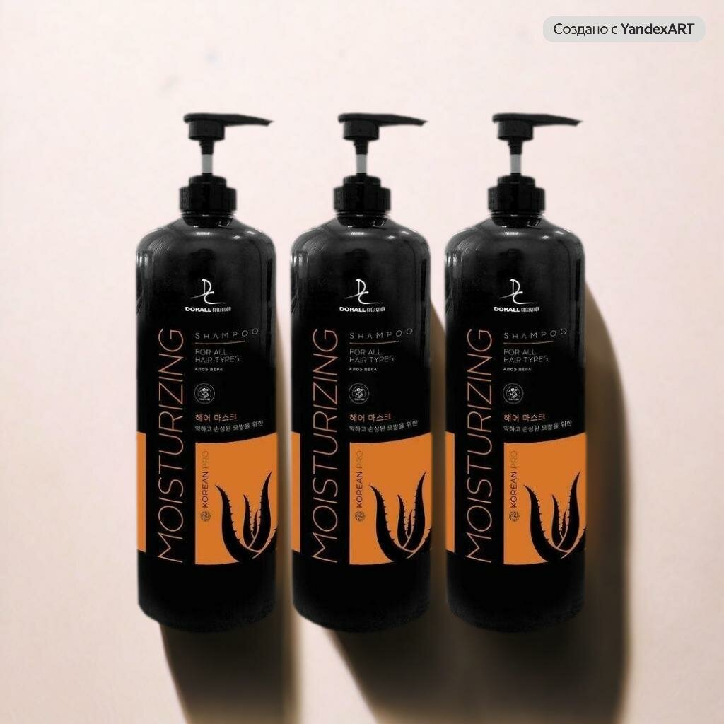 Шампунь увлажняющий Dorall Collection Korean Pro, с Алоэ Вера, 1200 мл, 3 шт