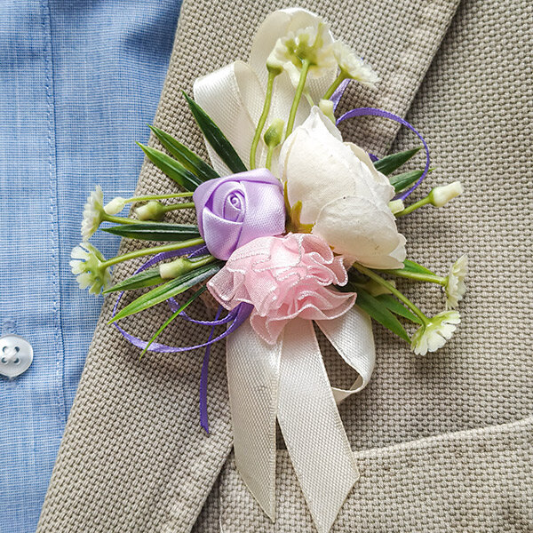 Бутоньерка для жениха "Прованс" (сиреневый)