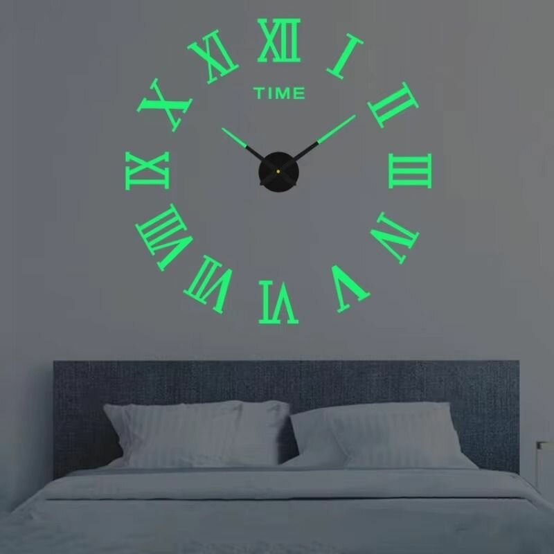 3D DIY Часы для кабинета, настенное украшение, креативное искусство, светящиеся , бесшумные спальни