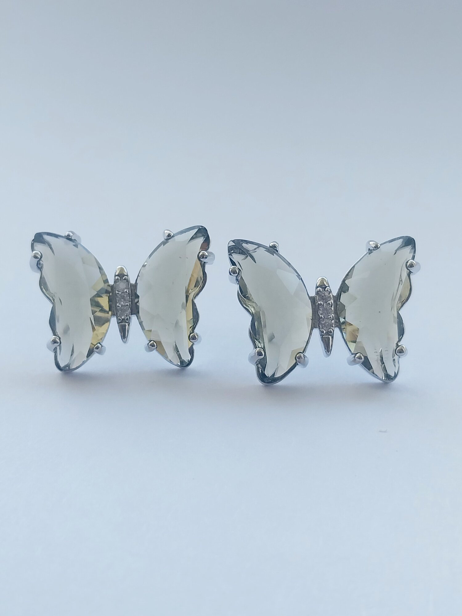 Серьги пусеты, кристалл