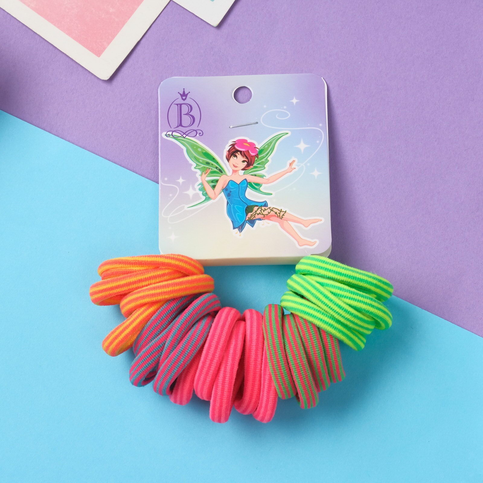 Резинки для волос "Фея Лави", набор 20 шт, 2.5 см, полоски, для кого: для девочек, 4 шт.