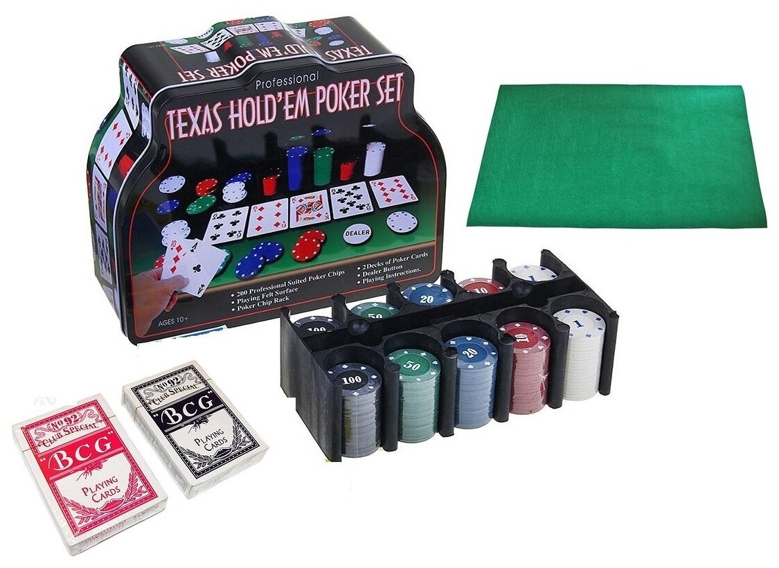 Настольная игра. Набор "Покер" в металлической банке