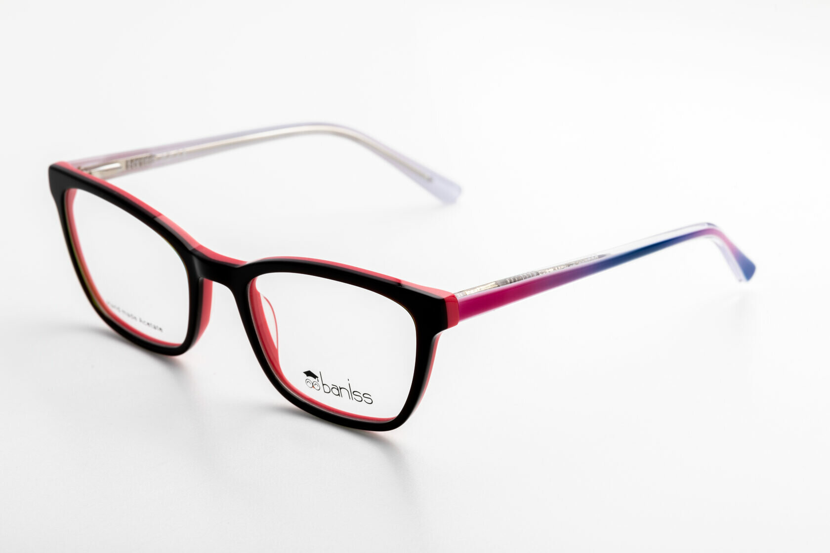 Оправа Baniss Junior BS7069 C03, для девочки, трапециевидная форма, черно-розовые