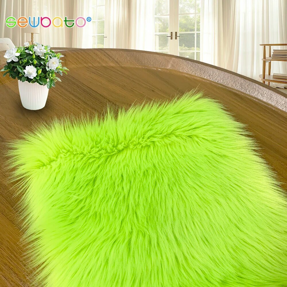 Плюшевая ткань SEWBATO 100% полиэстер, высота ворса 4 см Зеленый, 25x45cm, 13