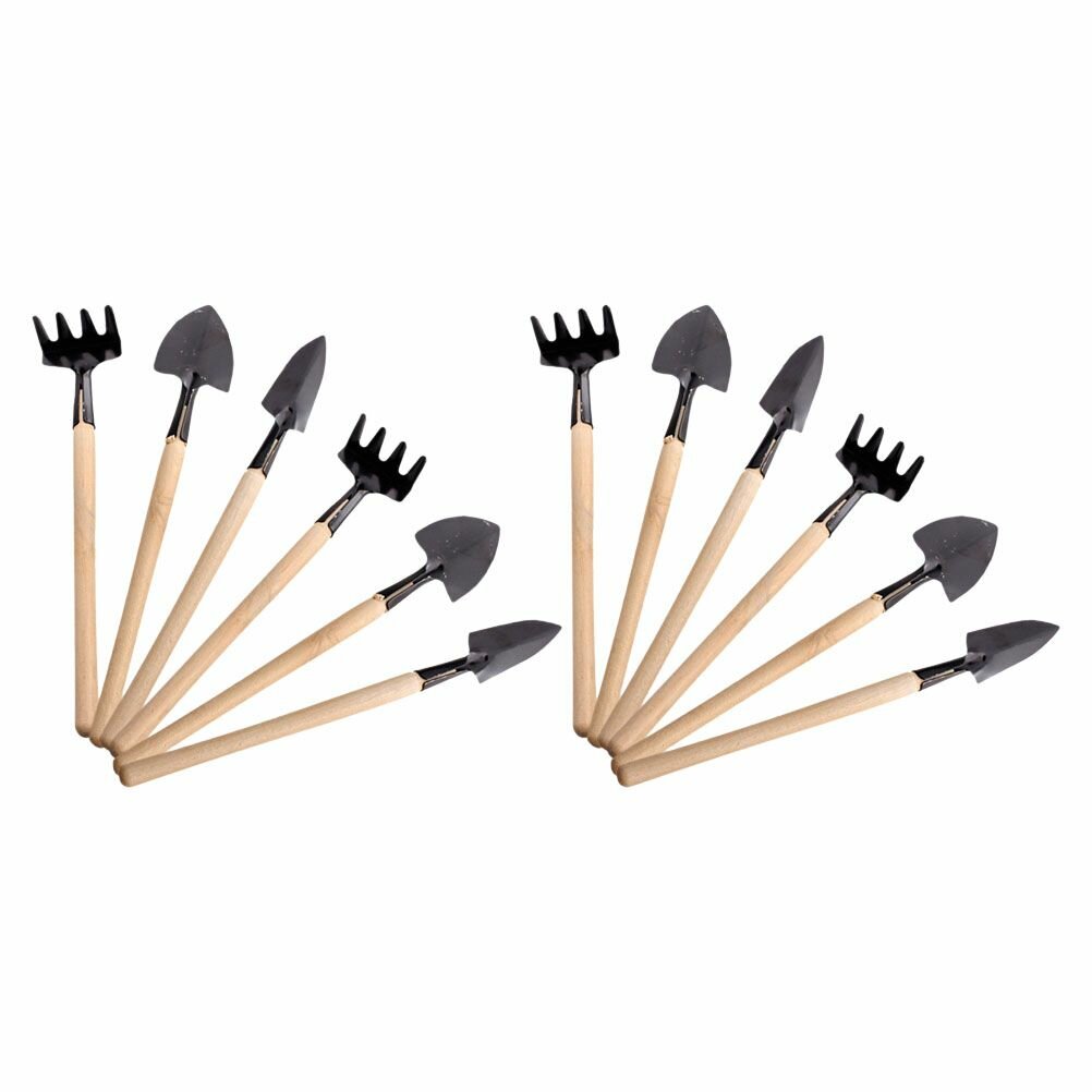 Комплект садовых инструментов для пересадки, включающий маленькую лопату и грабли, 12 шт, 20,5 4 1 см