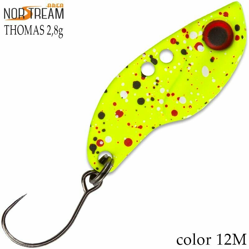 Блесна колеблющаяся на форель, щуку, окуня/ колебалка для летней и зимней ловли хищных рыб. Norstream THOMAS 2,8 г код цв. 12M