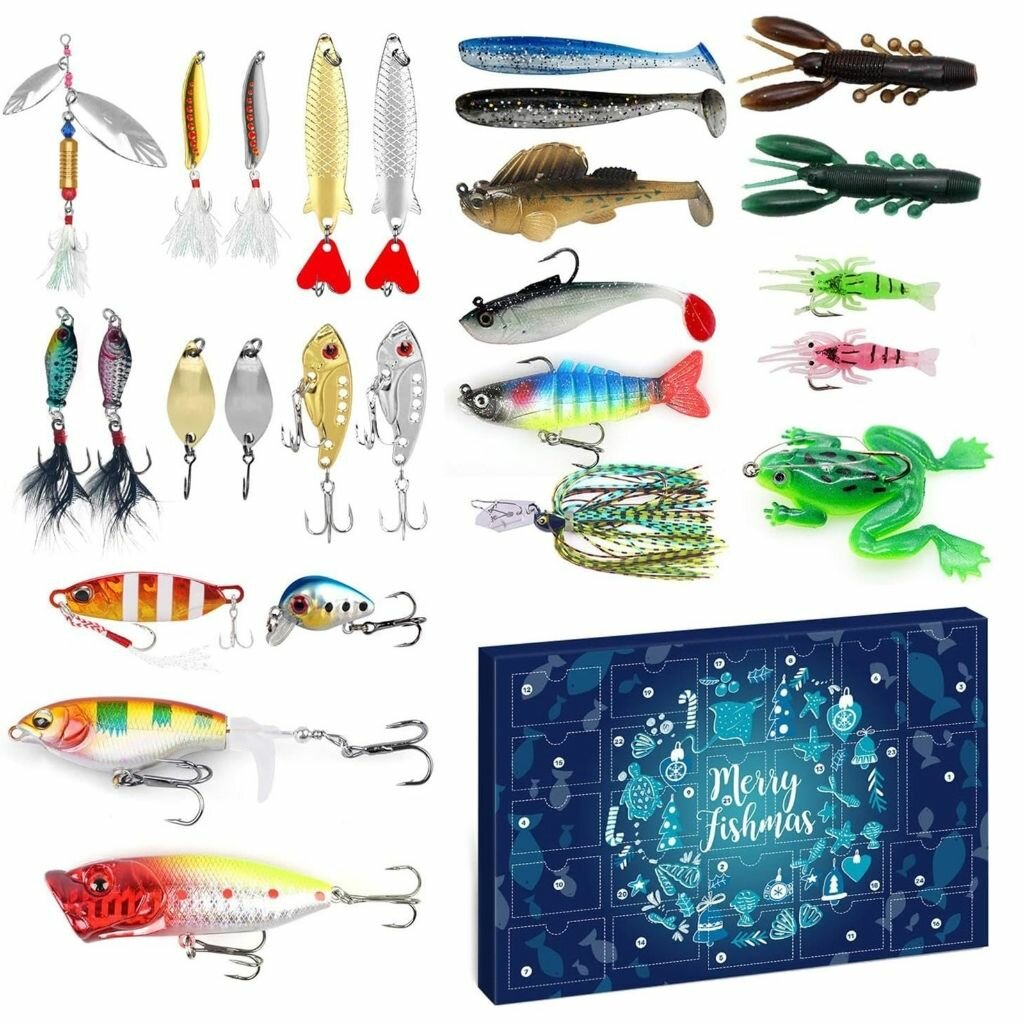 Инструменты для рыбалки, Календарь с набором для рыбалки - новая модель 04, 1 коробка 24 предмета