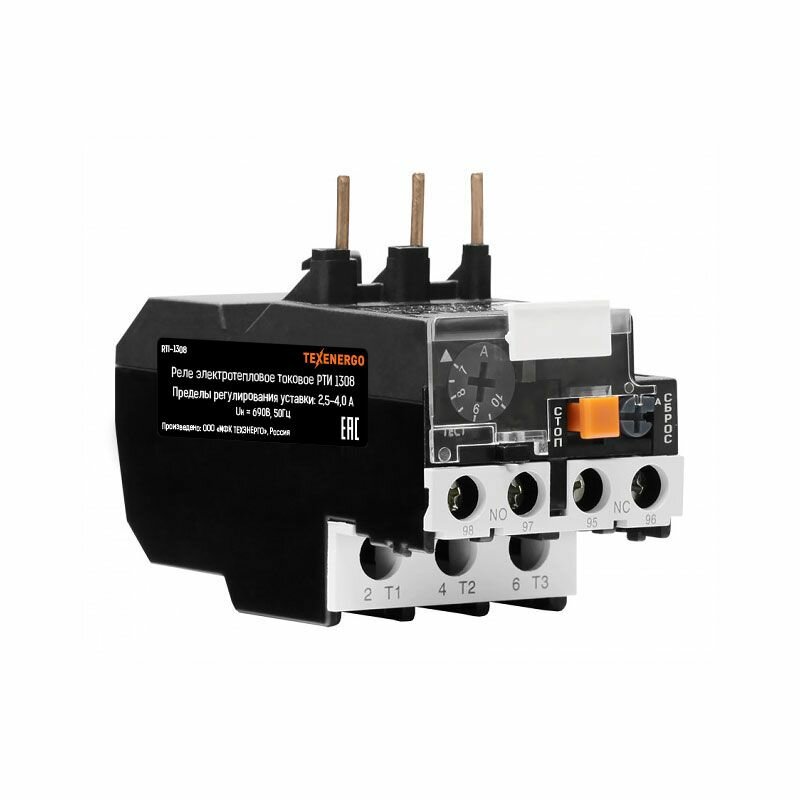 Реле эл. тепловое токовое РТИ 1308 (2,5-4А) Texenergo У3 Техэнерго RTI-1308