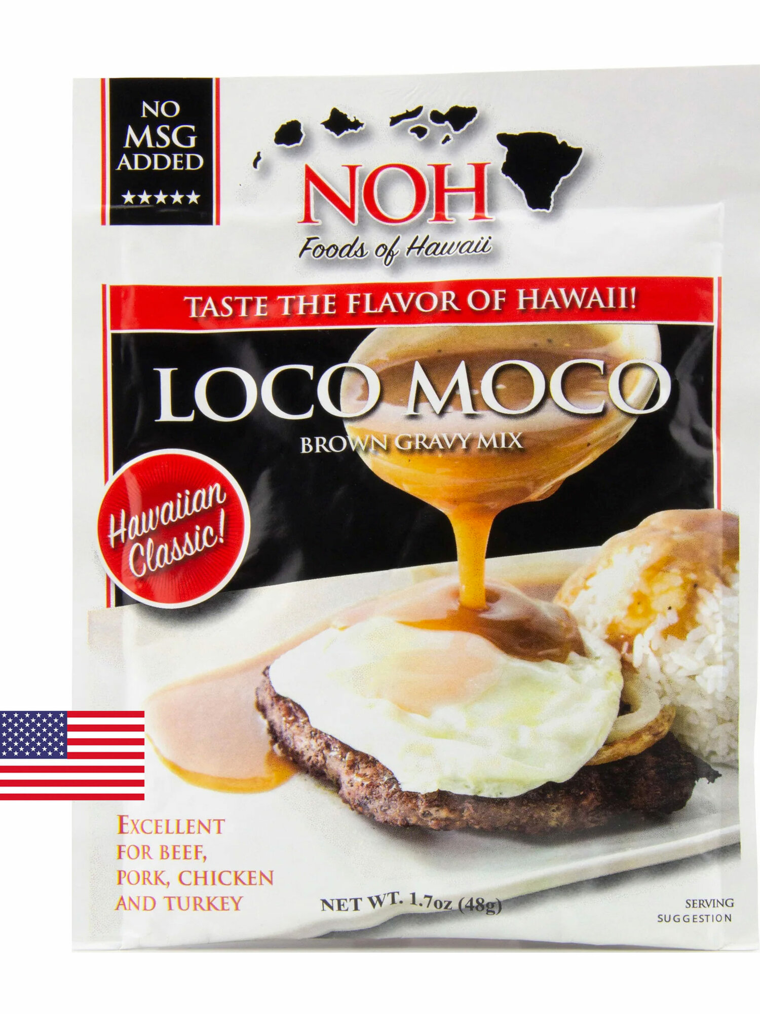 Приправа Noh Foods of Hawaii смесь для гавайского тёмного соуса Локо Моко, 48 гр