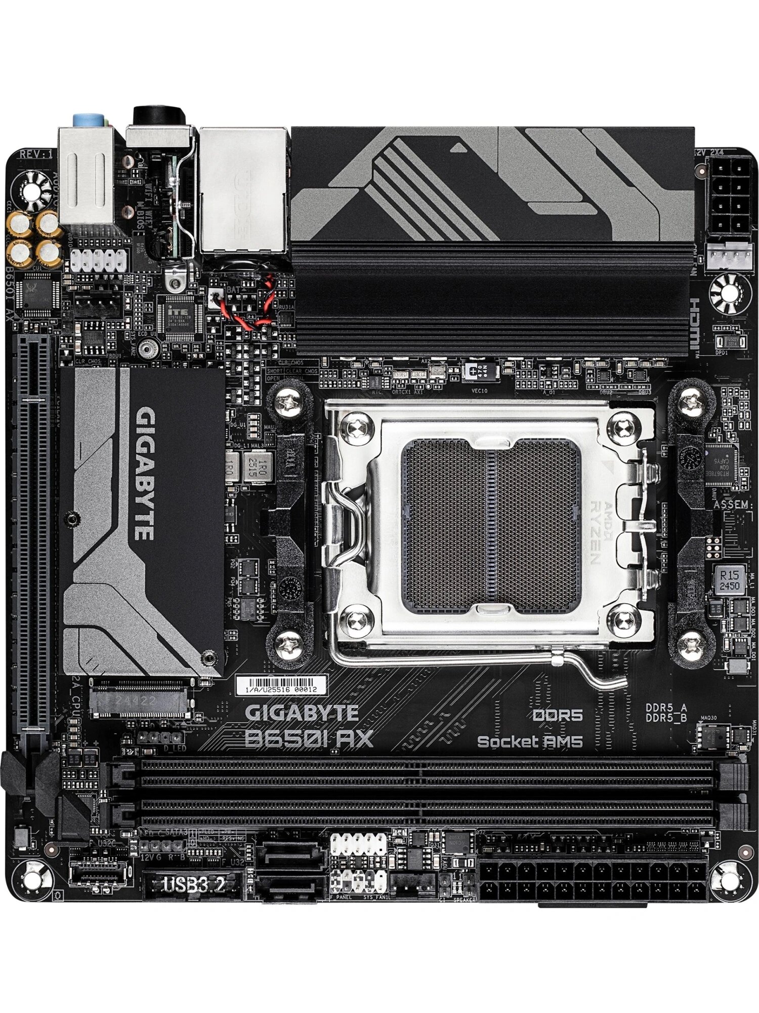 Материнская плата Gigabyte B650I AX, SocketAM5, AMD B650, mini-ITX