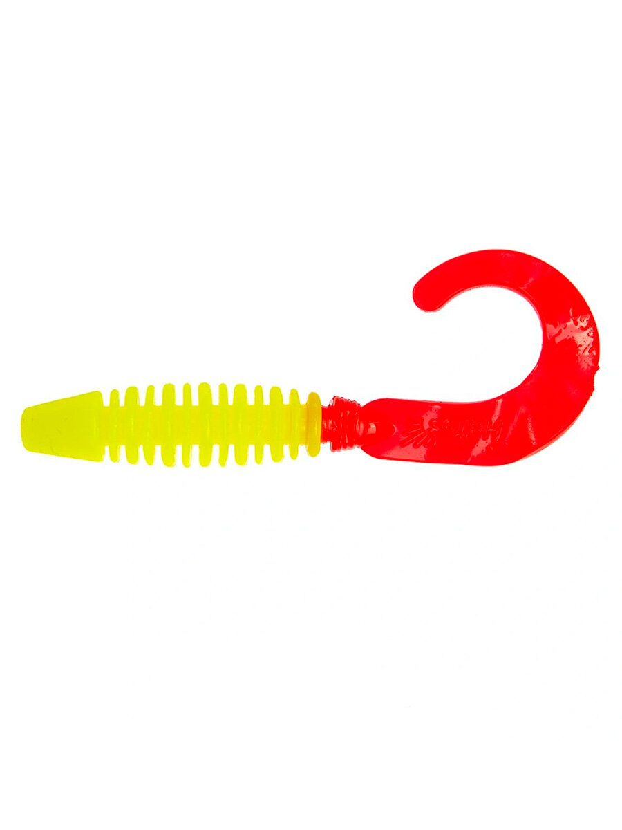 Твистер Helios Din 3,11"/7,9см Acid lemon & Red 6шт. (HS-33-029)