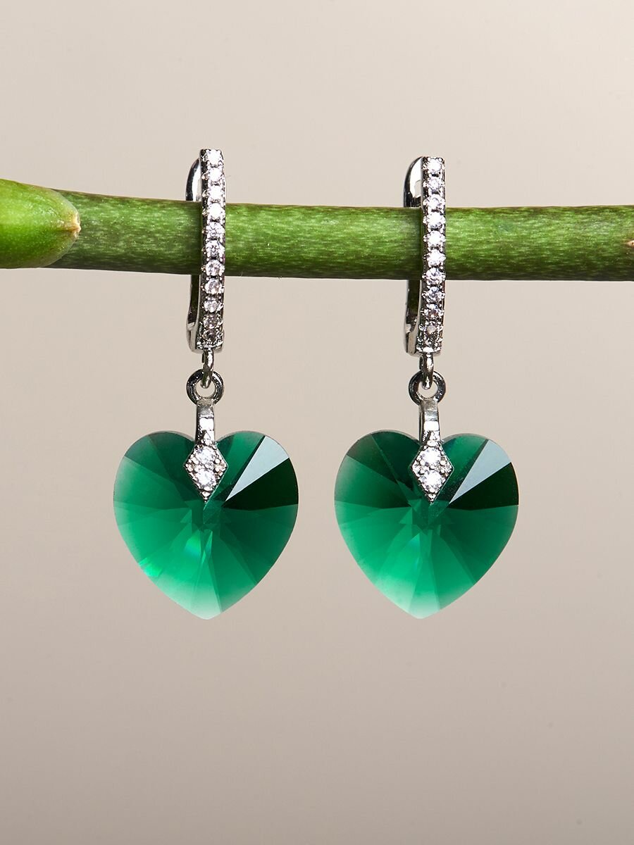 Серьги, стекло, кристаллы Swarovski, кристалл