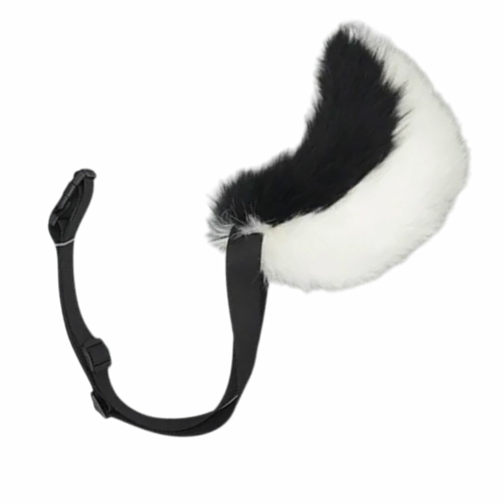 Плюшевый хвост-кроличий хвост черно-белый
