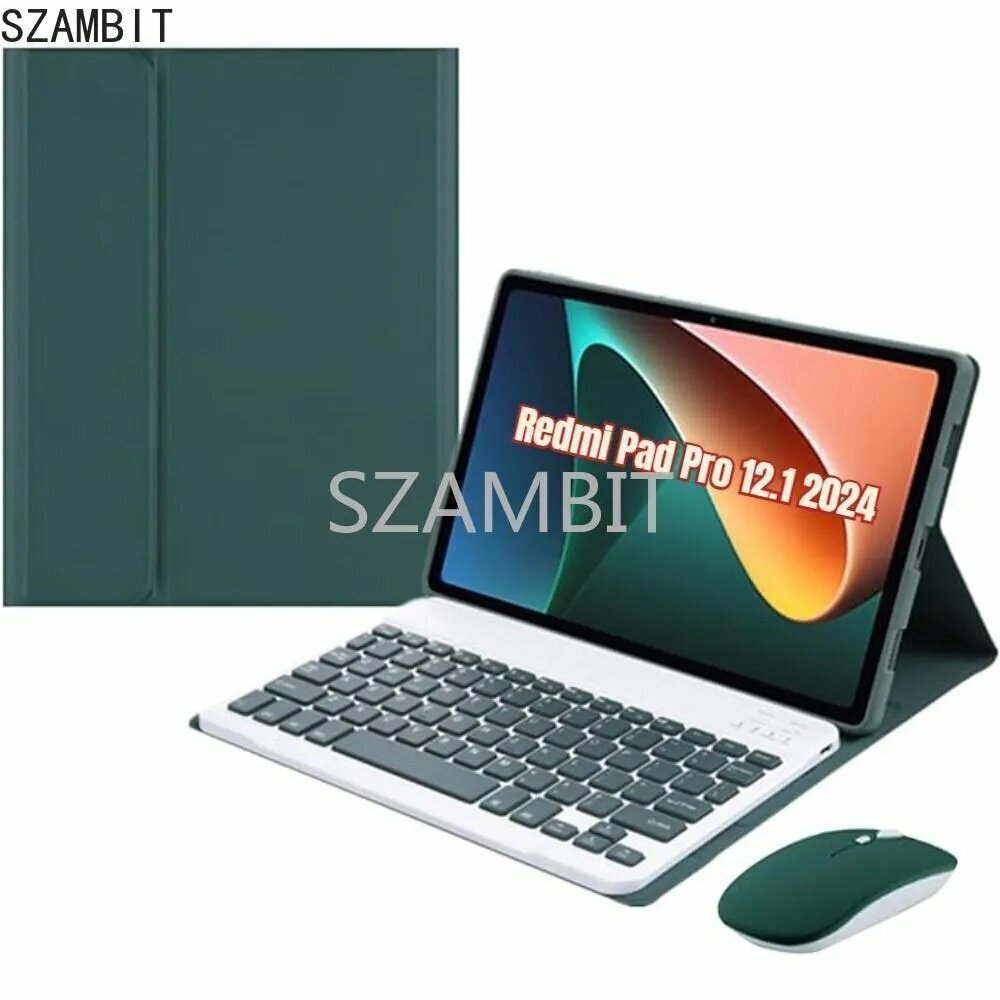 Магнитный чехол-клавиатура для POCO PAD 12.1/Redmi Pad Pro 12.1 2024 дюймов, совместимый с Bluetooth и мышью Ж ж