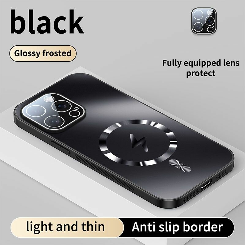 Чехол на Apple iPhone 15 Pro Max (айфон 15 про макс) magsafe с защищающая линзу со всех сторон