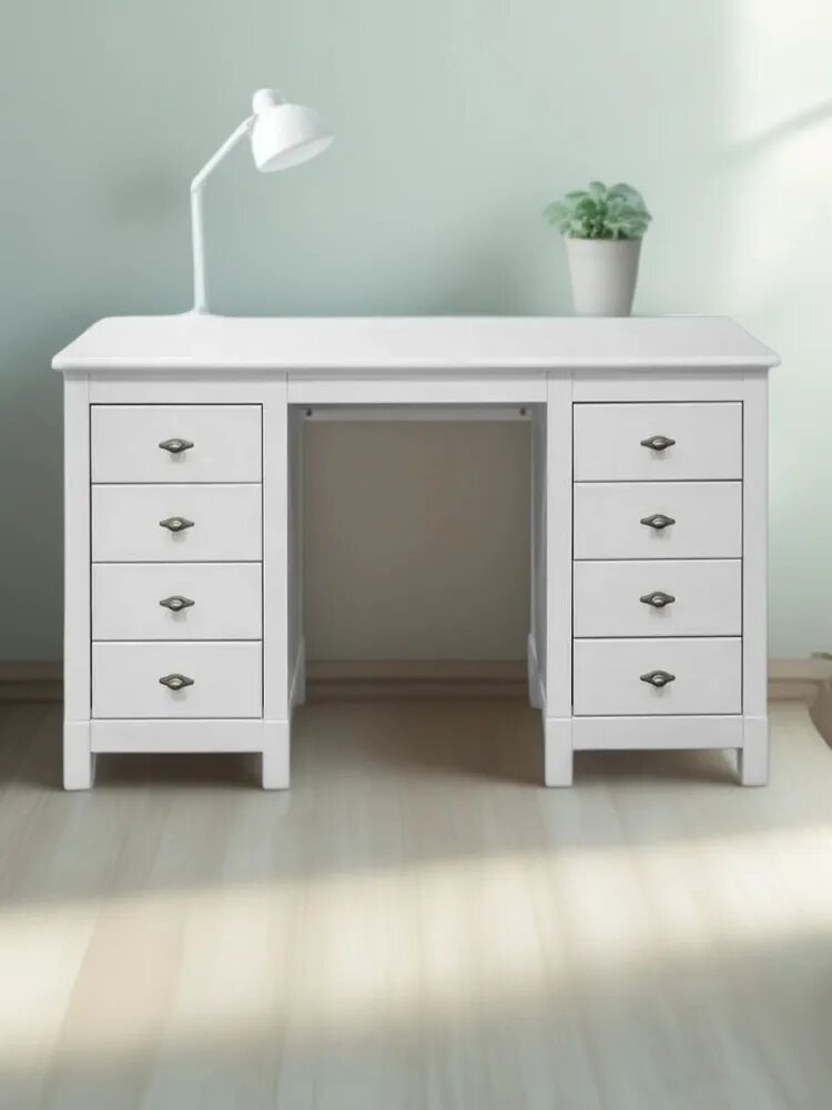 Стол письменный Рауна рианна из массива сосны 165х60х76 см белый, 8 ящиков