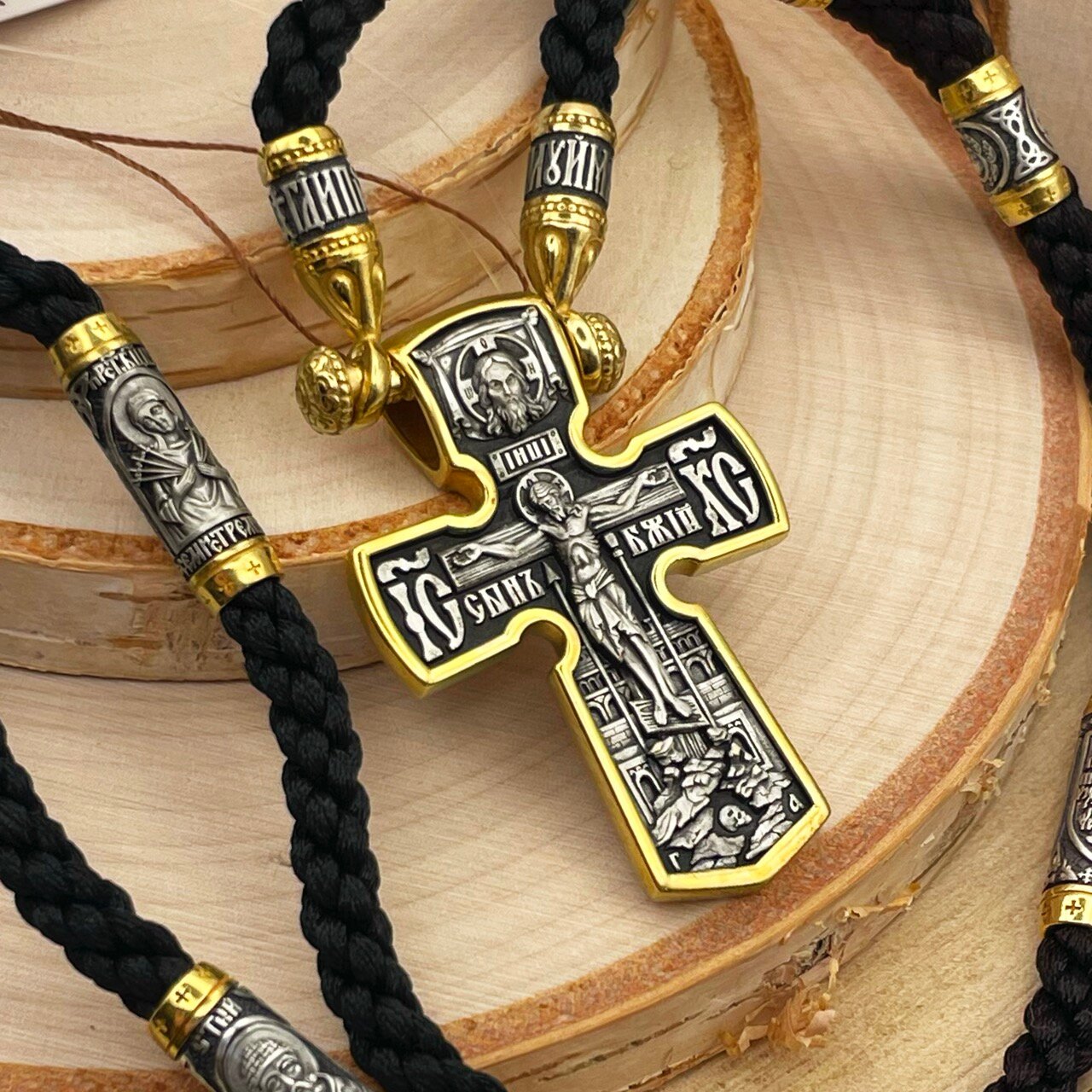 Комплект украшений, серебро, 925 проба, оксидирование, золочение, чернение