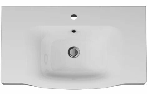 Мебельная раковина AM.PM Like 80 фарфоровая, раковина для ванной, со сливом-переливом, белая, прямоугольная