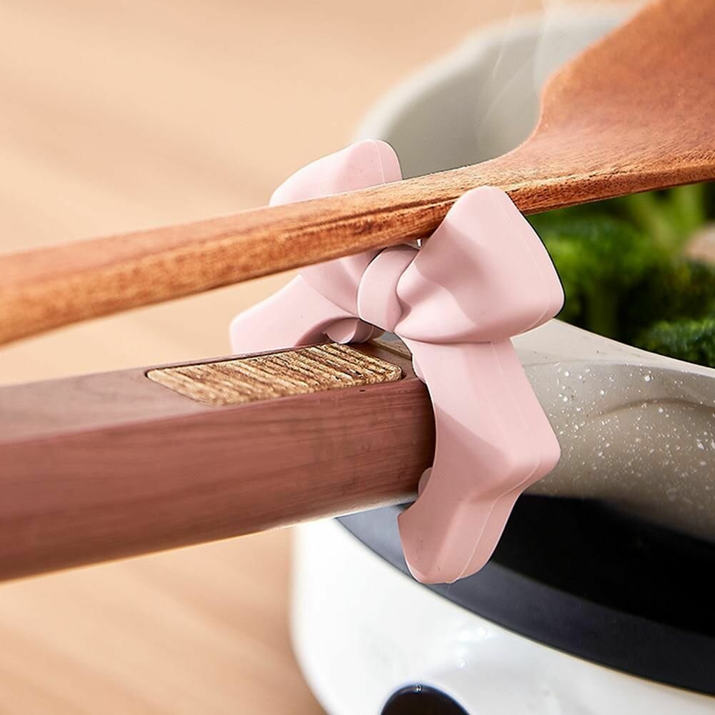 Подставка для ложек и лопаток на сковороду, силиконовый держатель крышек на ручку сковородки