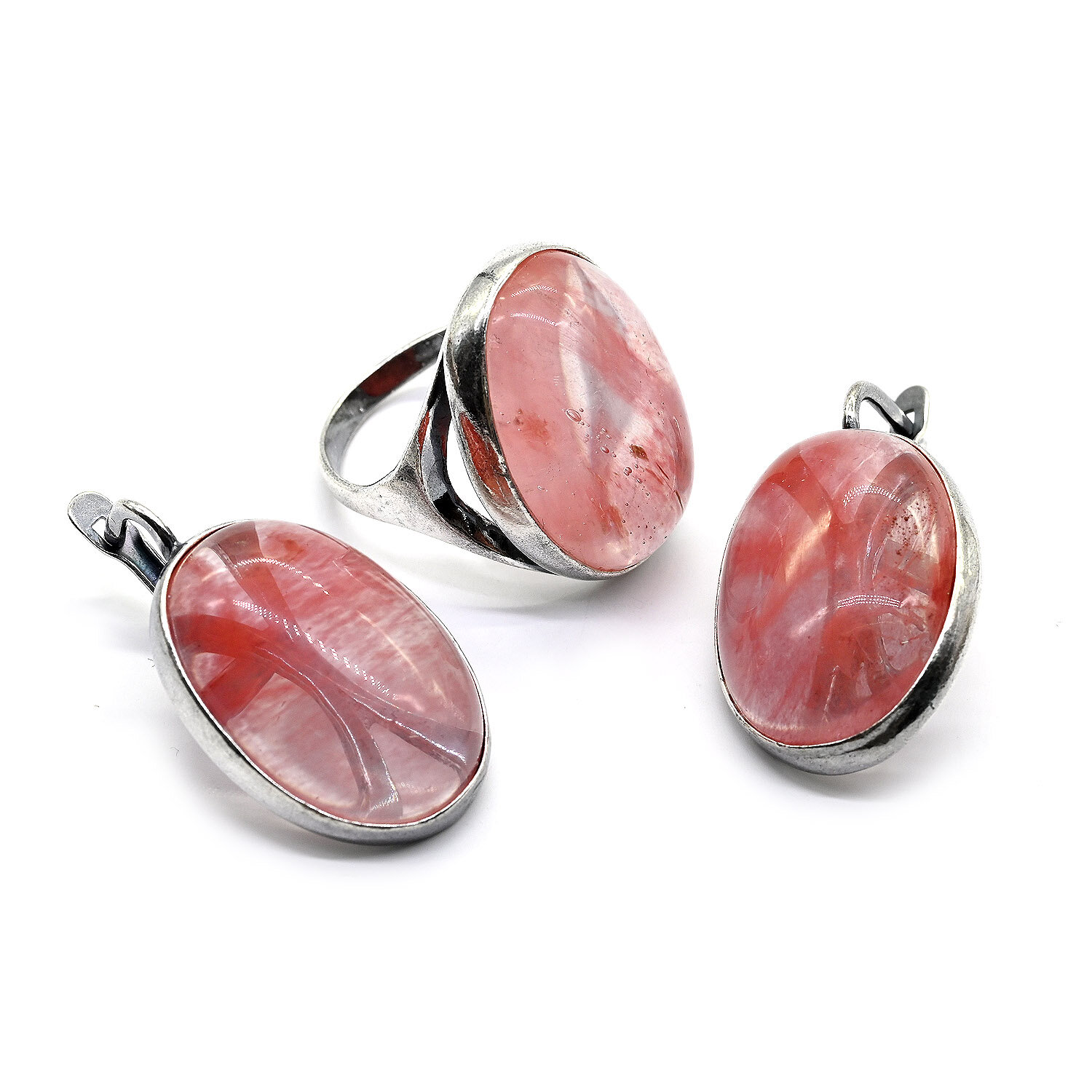 Комплект бижутерии: кольцо, халцедон