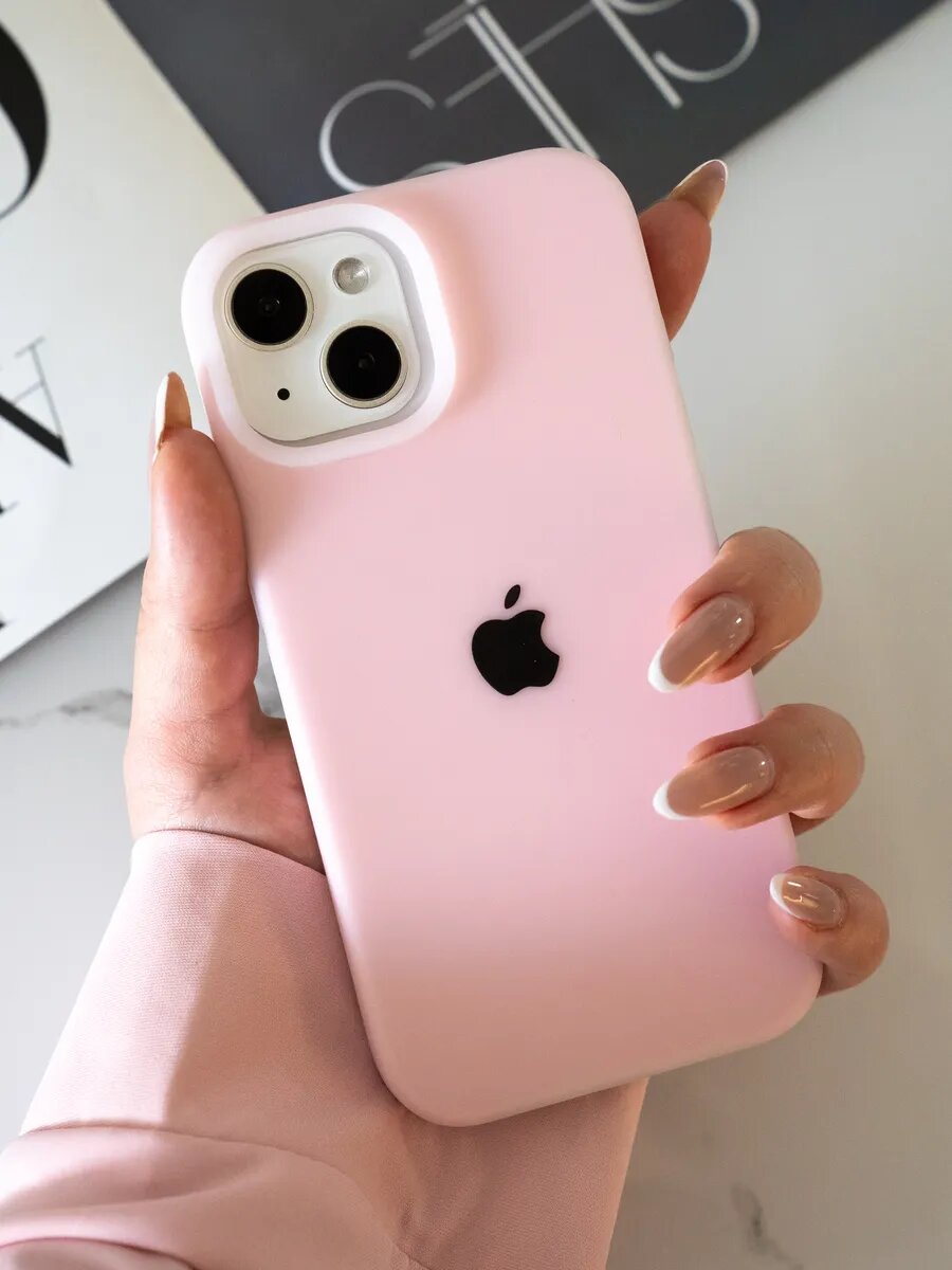 Чехол для iPhone 15 О'кейси, с окантовкой, силиконовый, розовый