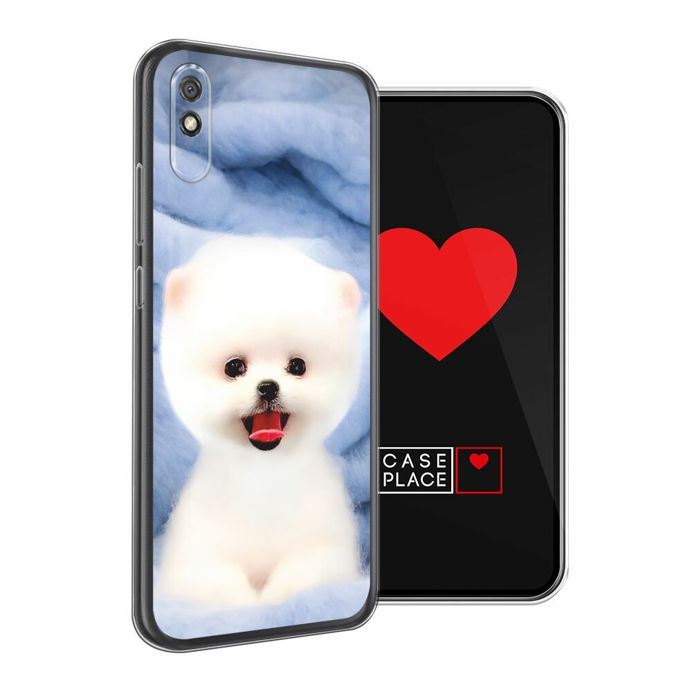 Чехол на Xiaomi Redmi 9A / Сяоми Редми 9А с принтом Белый пёсик — фото 1