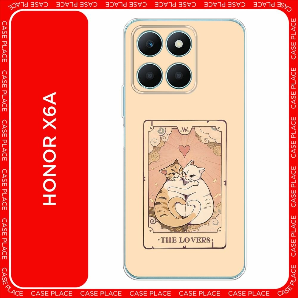 Чехол на Honor X6A / Хонор X6A с принтом "The lovers cats 1 - 14 февраля"